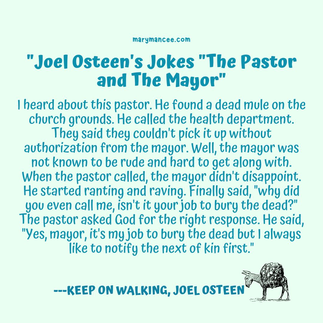 Joel Osteen’s Jokes “The Pastor and The Mayor” – Some Random Thoughts
